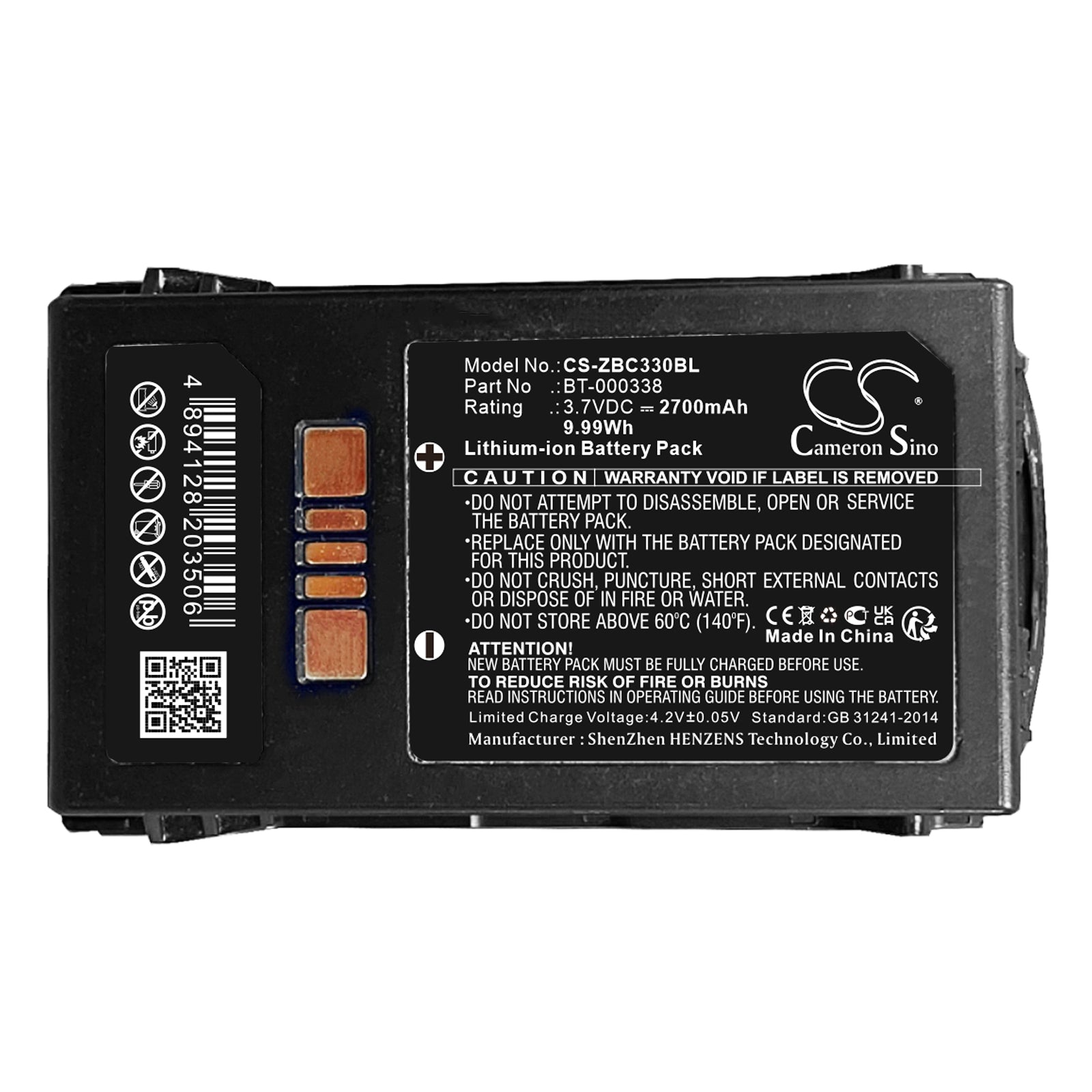 2700mAh BT-000338, BTRY-MC33-27MA-01 Battery for Zebra MC33, MC330, MC ...