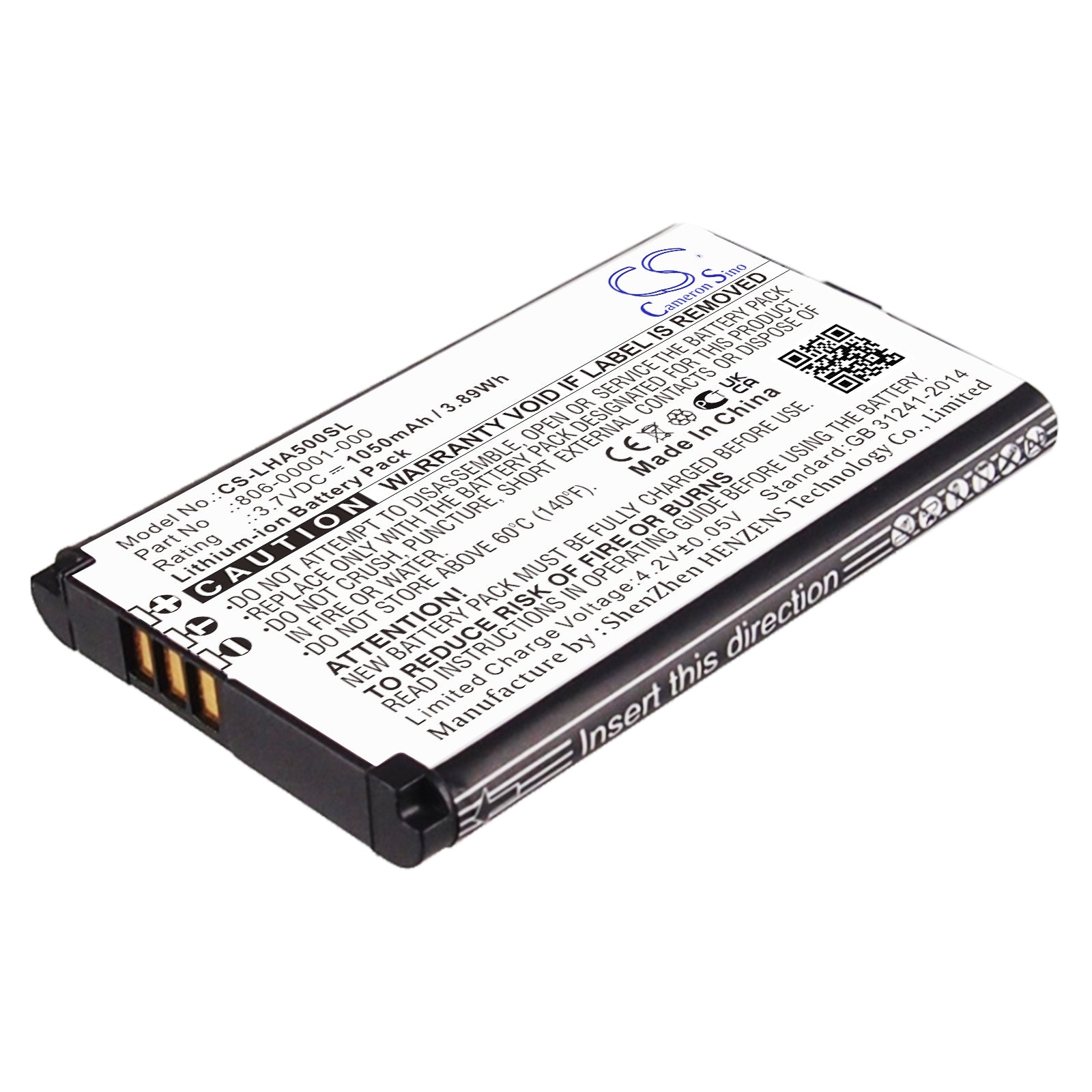 1050mAh 806-00001-000 Battery for Lightspeed Aviation, Tango, A500 ...